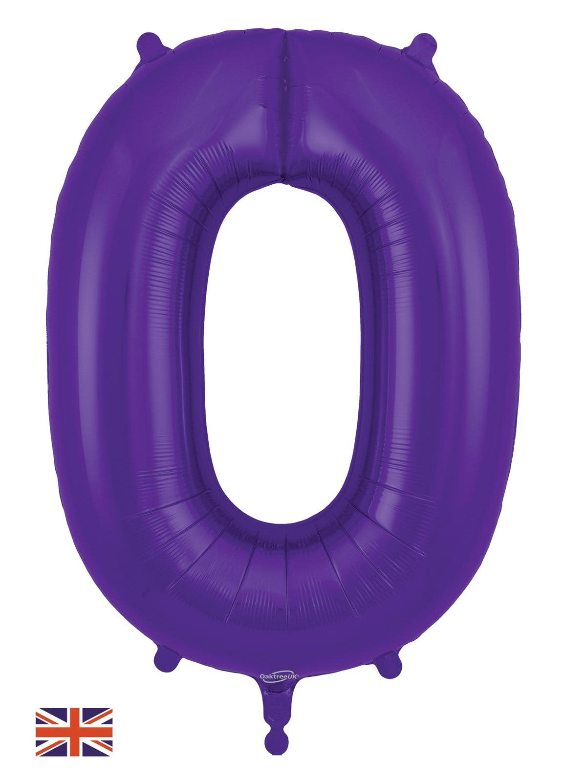 Number 0 Purple Foil Balloon — Party Britain