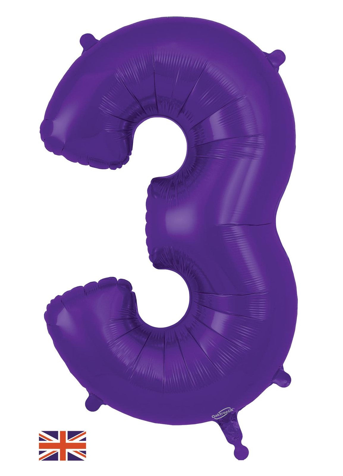 Number 3 Purple Foil Balloon — Party Britain