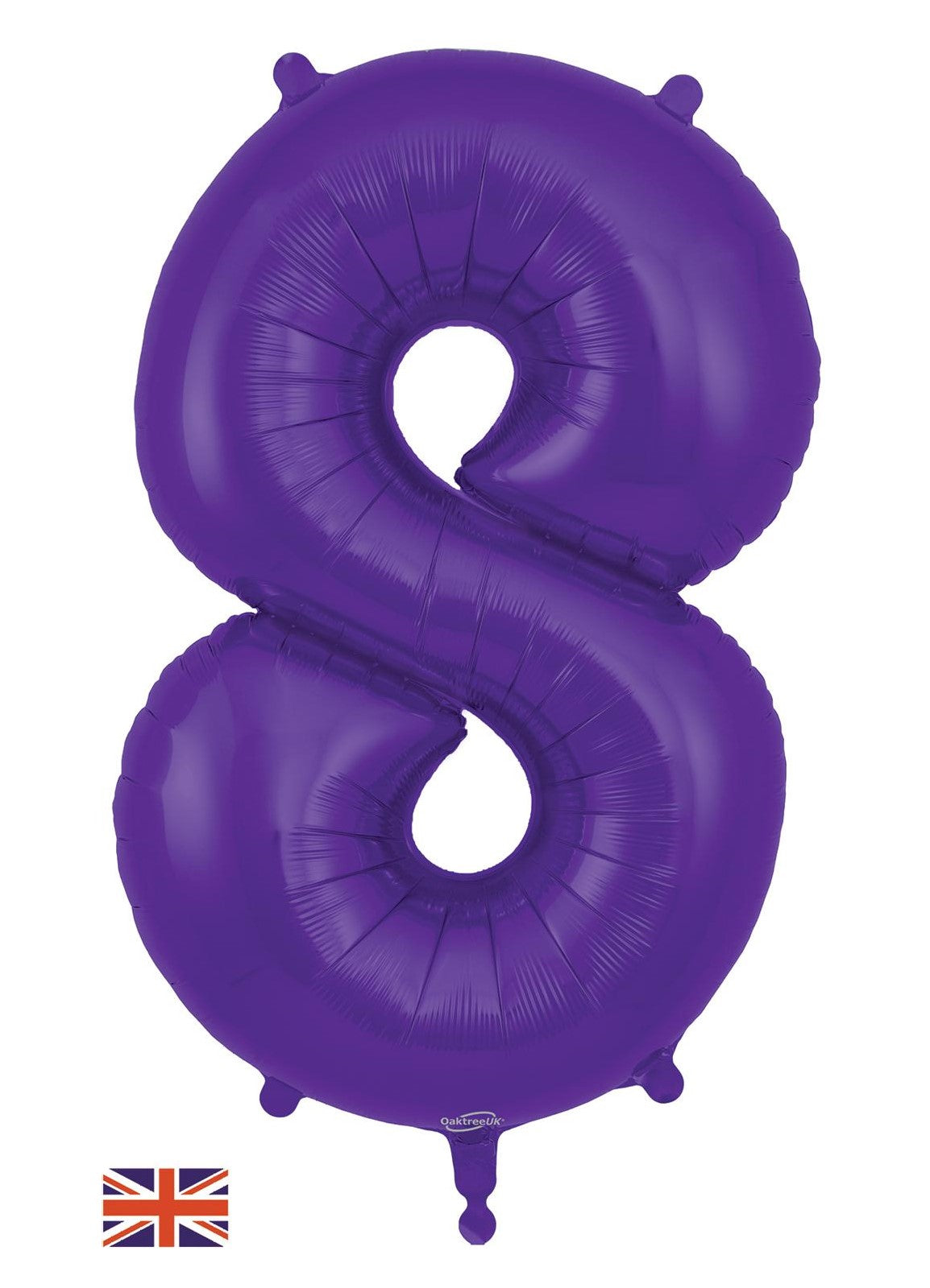 Number 8 Purple Foil Balloon — Party Britain