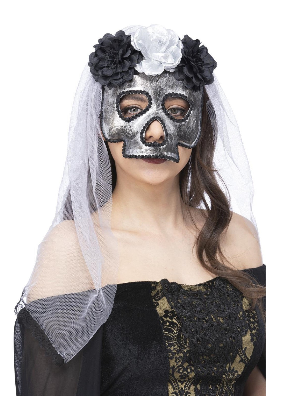 Skull Bride Mask & Veil — Party Britain