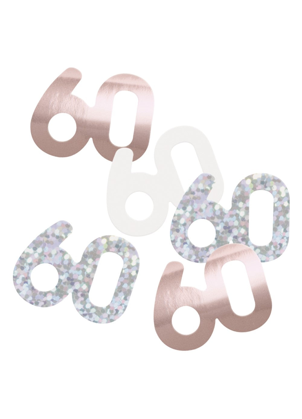 Rose Gold Glitz Age 60 Confetti — Party Britain