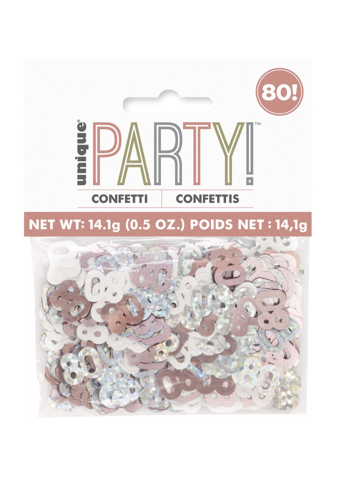 Rose Gold Glitz Age 80 Confetti — Party Britain