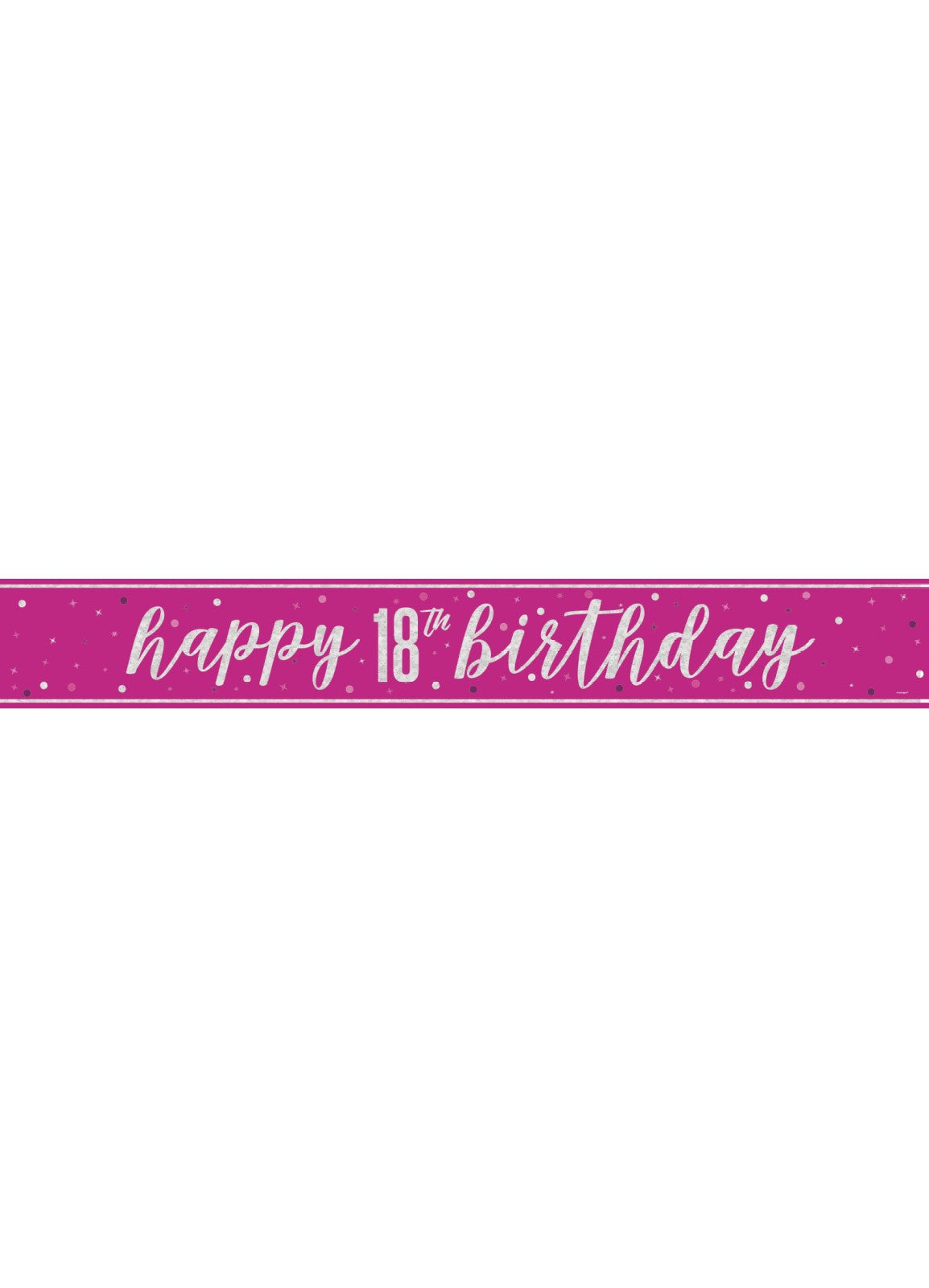 Pink Glitz Age 18 Birthday Banner — Party Britain