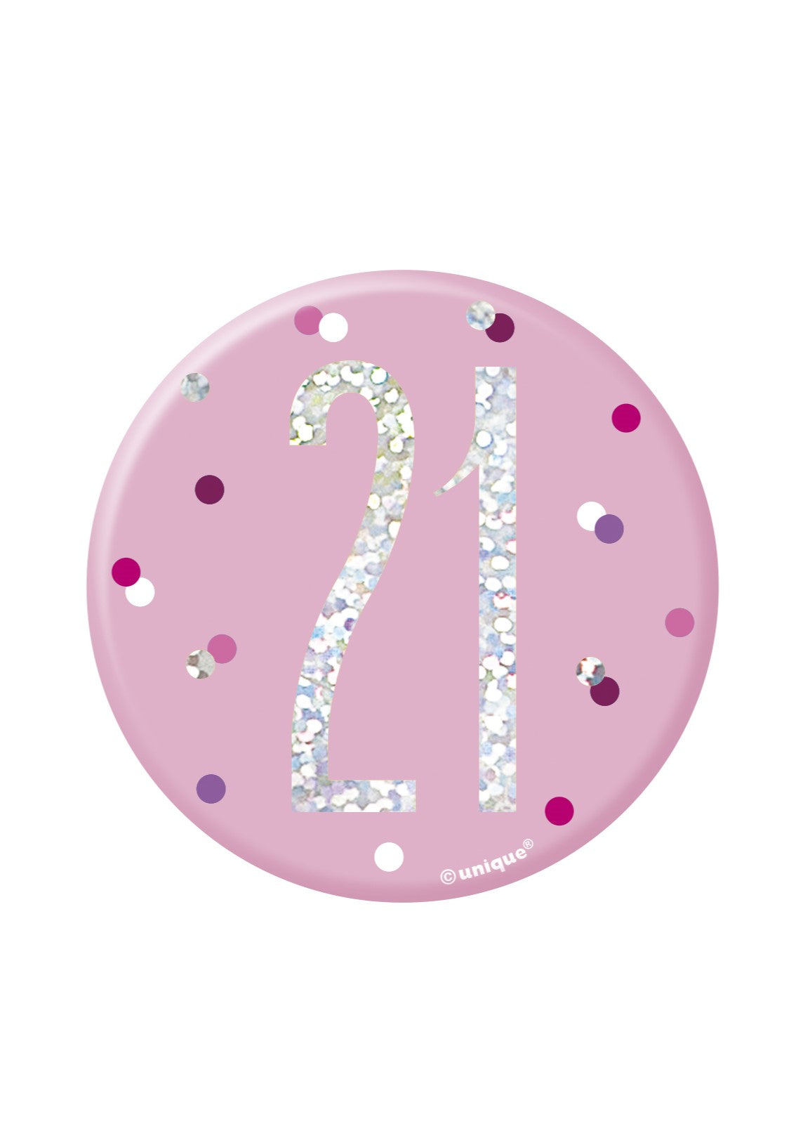 Pink Glitz Age 21 Badge — Party Britain