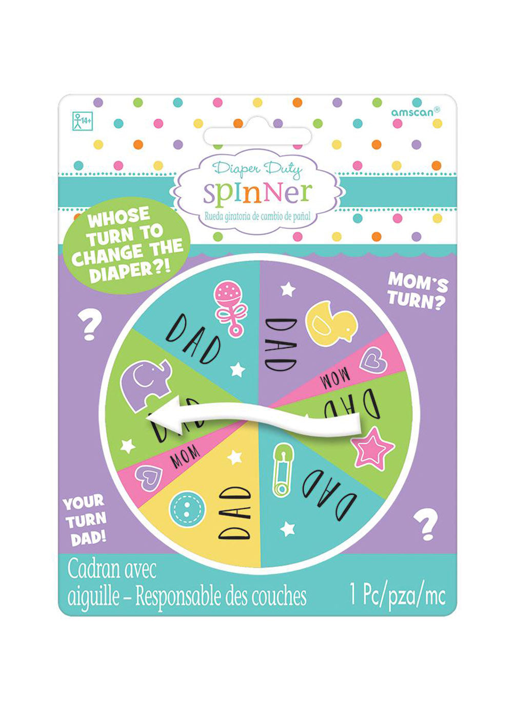 Baby Shower Diaper Duty Spinner — Party Britain