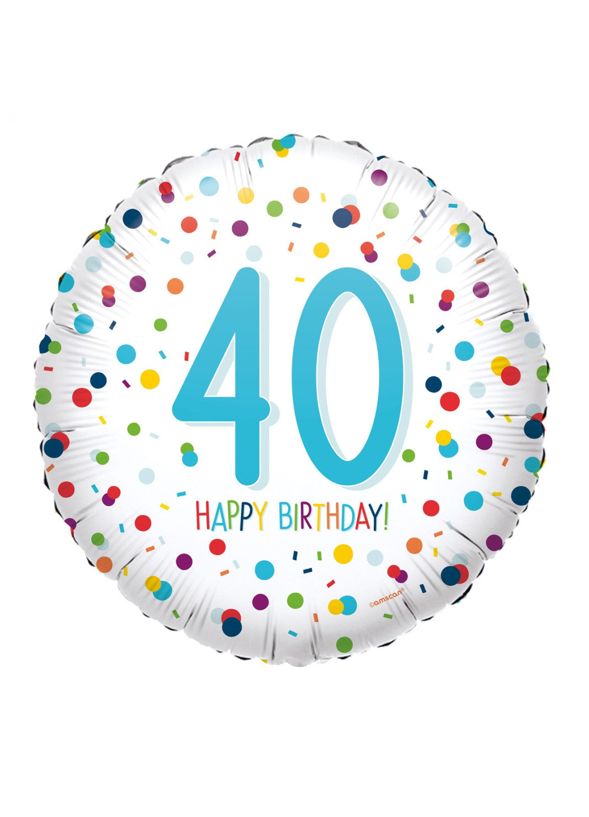 Happy 40th Birthday Confetti Foil Balloon — Party Britain