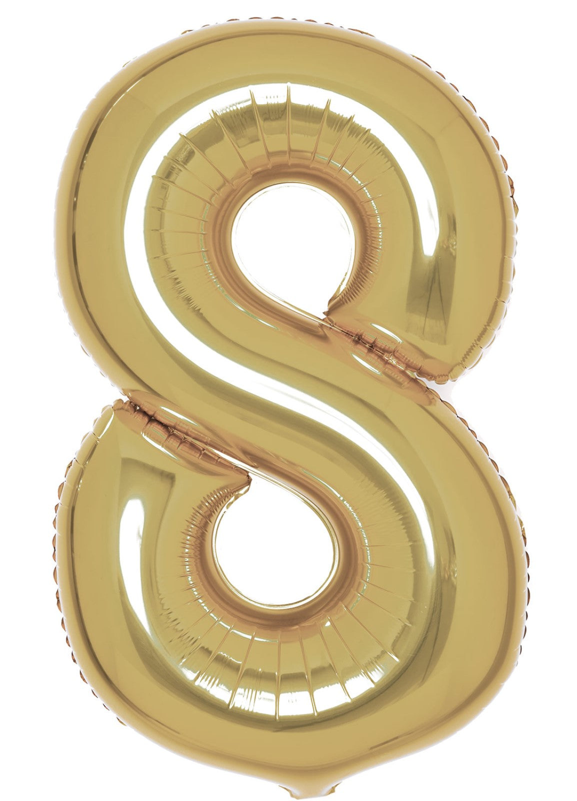 Number 8 White Gold Foil Balloon — Party Britain