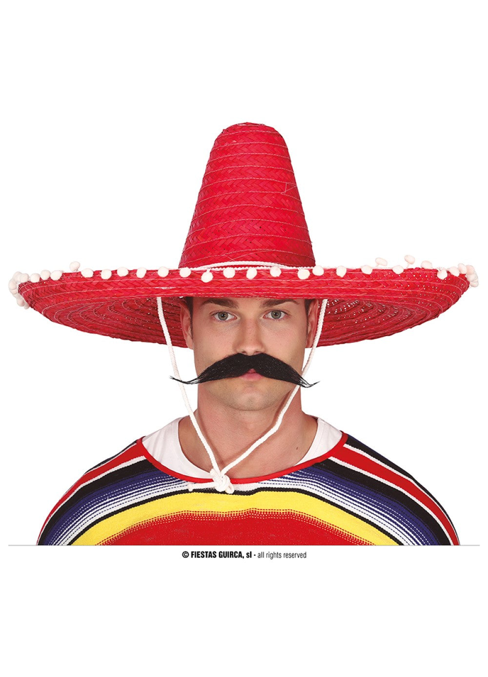 Red Large Straw Sombrero — Party Britain