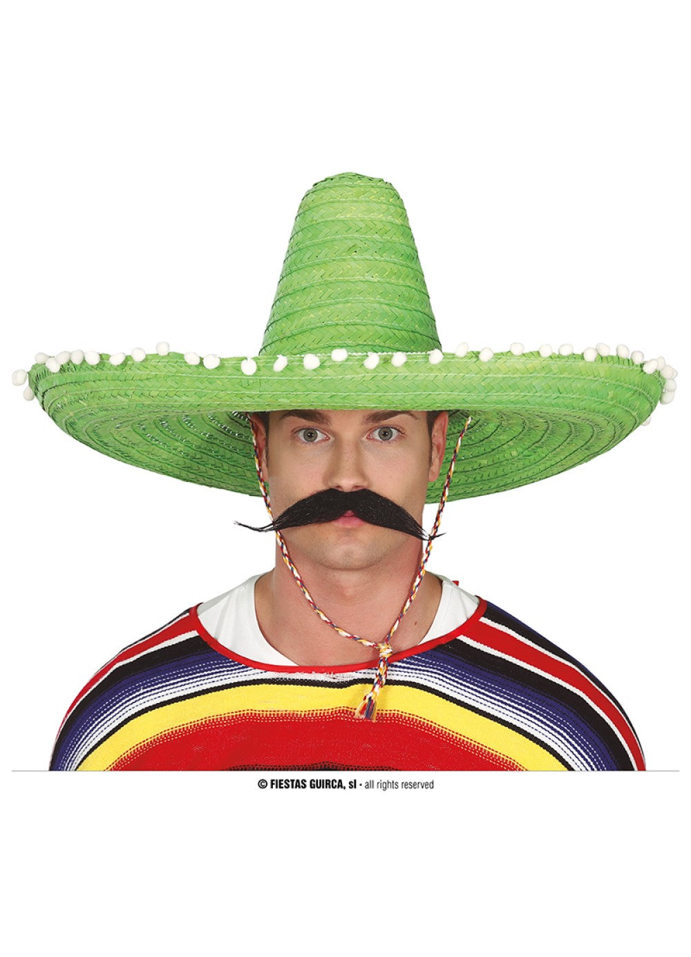 Green Large Straw Sombrero — Party Britain
