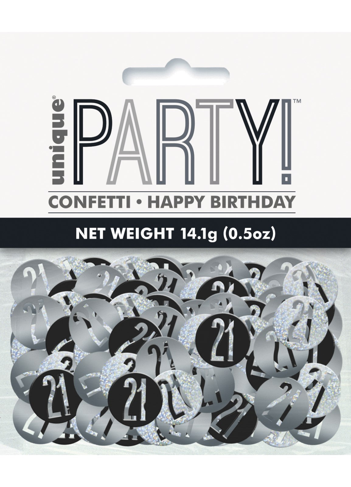 Black Glitz Age 21 Confetti — Party Britain