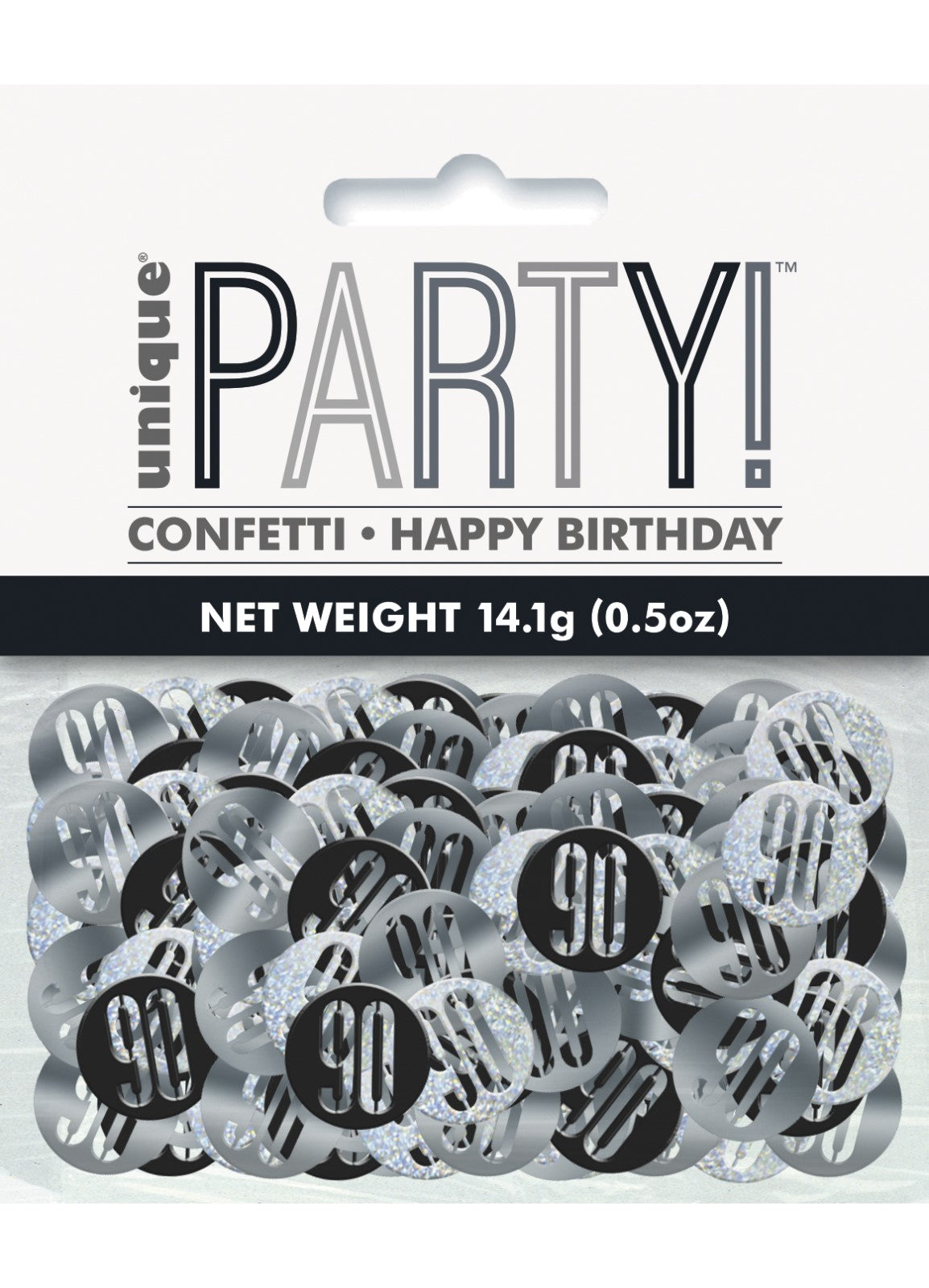 Black Glitz Age 90 Confetti — Party Britain