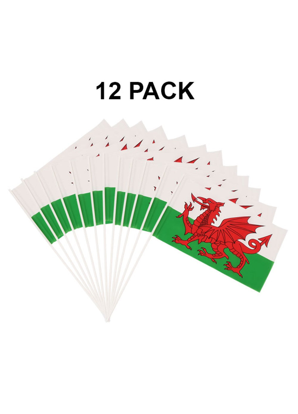 Wales Hand Flag 12pk — Party Britain
